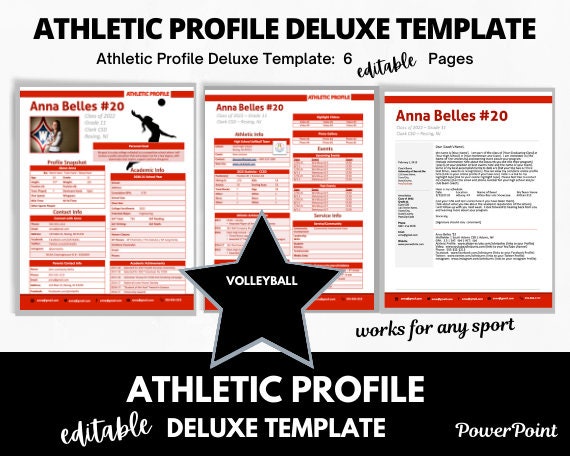 Volleyball | Athletic Profile Deluxe Template | Powerpoint Template ...