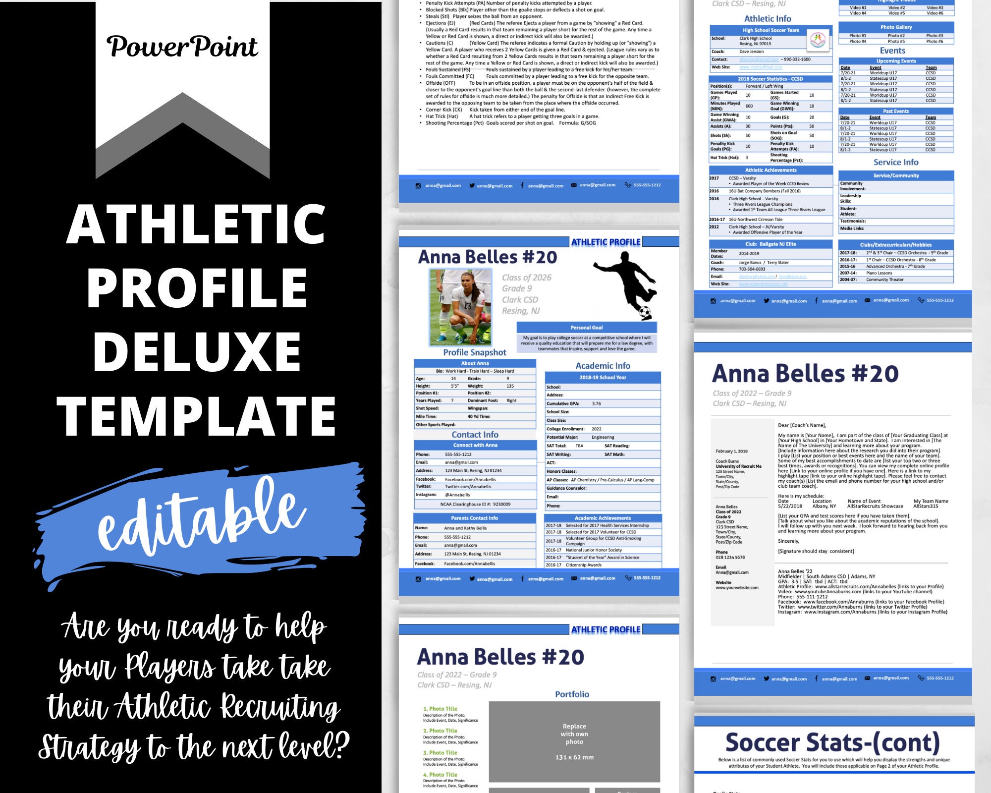 Soccer - Athletic Profile Deluxe Template | the Blues | Powerpoint ...