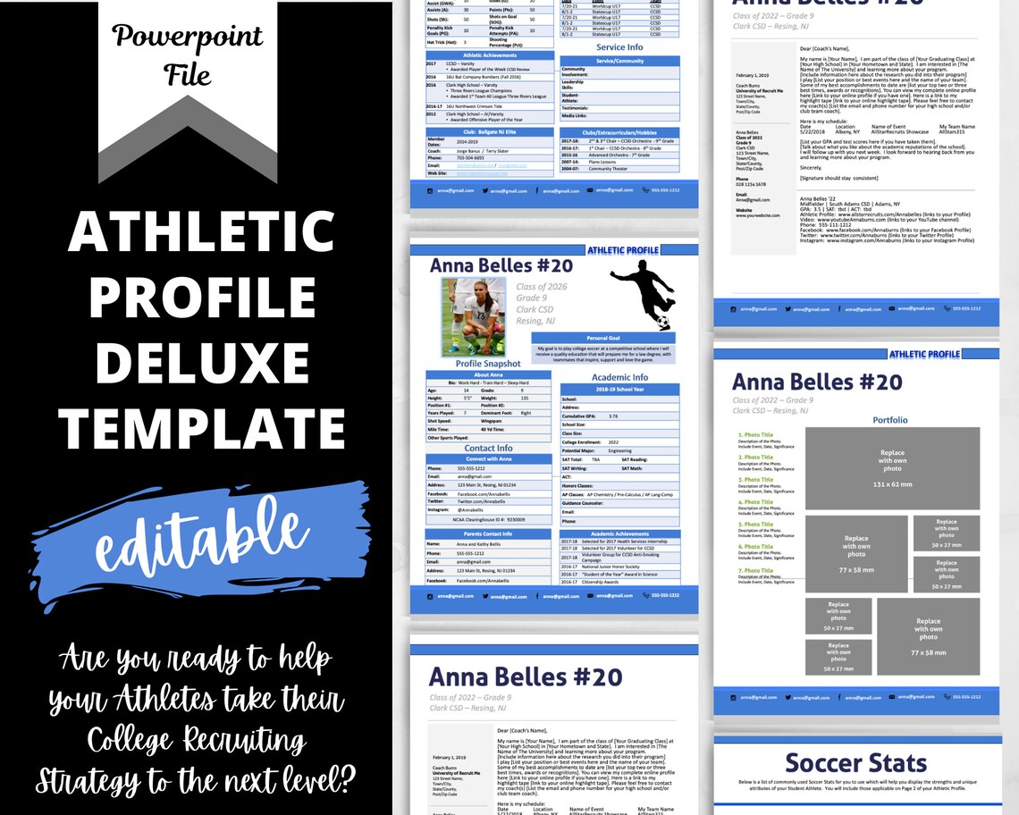 Soccer - Athletic Profile Deluxe Template | the Blues | Powerpoint ...