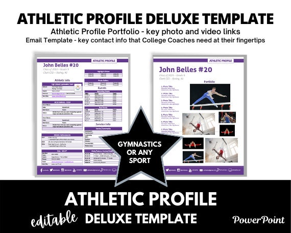 Gymnastics - Athletic Profile Deluxe Template (powerpoint File) - Etsy