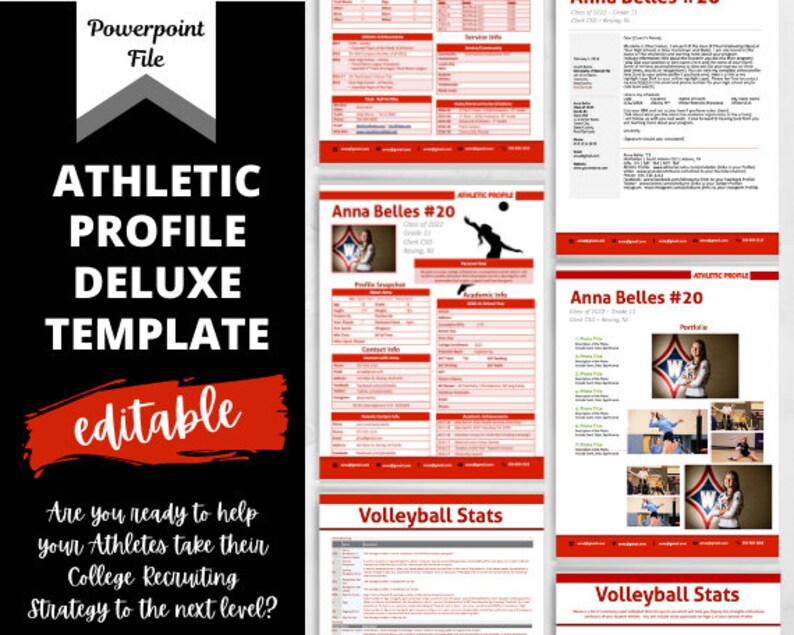 Volleyball | Athletic Profile Deluxe Template | Powerpoint Template ...