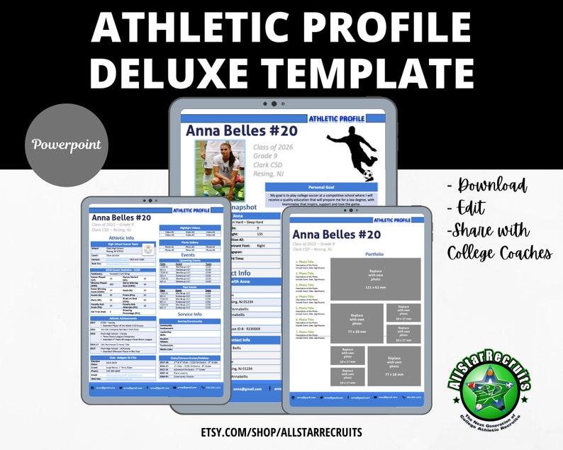 Soccer - Athletic Profile Deluxe Template | the Blues | Powerpoint ...