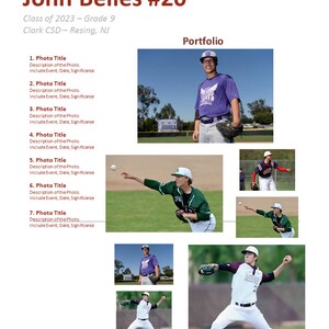 Baseball Athletic Profile Deluxe Template the Crimson - Etsy