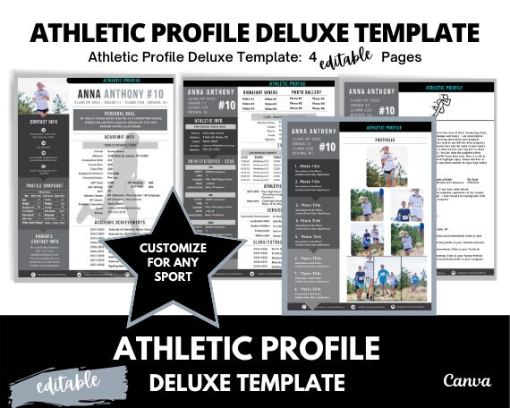 The 3 Pack - Editable Athletic Profile Templates | College Sports ...