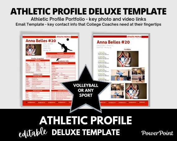 Volleyball | Athletic Profile Deluxe Template | Powerpoint Template ...