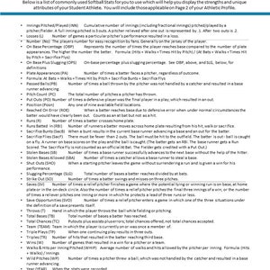 Softball - Athletic Profile Deluxe Template - Etsy