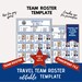 Travel Team Roster Template - Red White & Blue Deluxe - 12 Players - Etsy