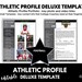 Football Athletic Profile Deluxe Template Black Editable Athletic ...