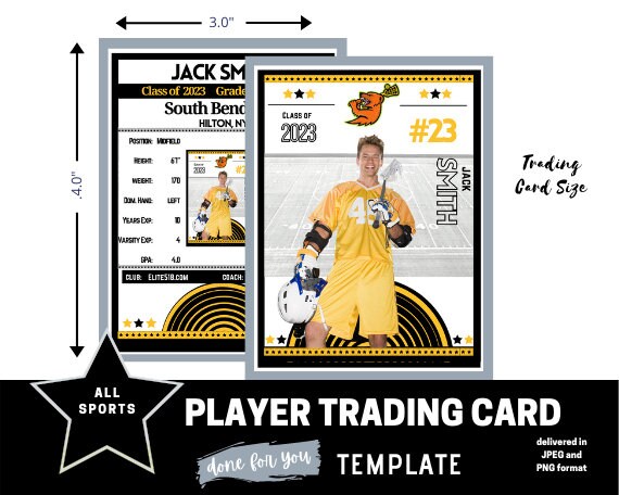 Player Trading Card | DONE FOR YOU | Digital Player Card - Any Sport ...