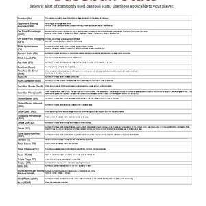 Baseball Athletic Profile Deluxe Template the Crimson - Etsy