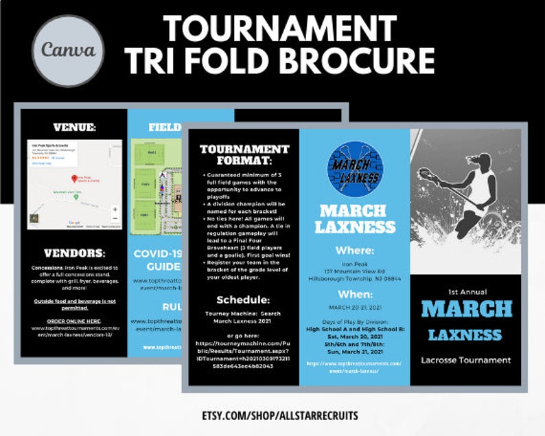 Tournament Event Tri-fold Brochure - Etsy