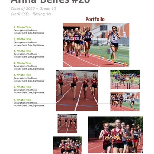 Track and Field - Athletic Profile Deluxe Template - the Crimson - Etsy