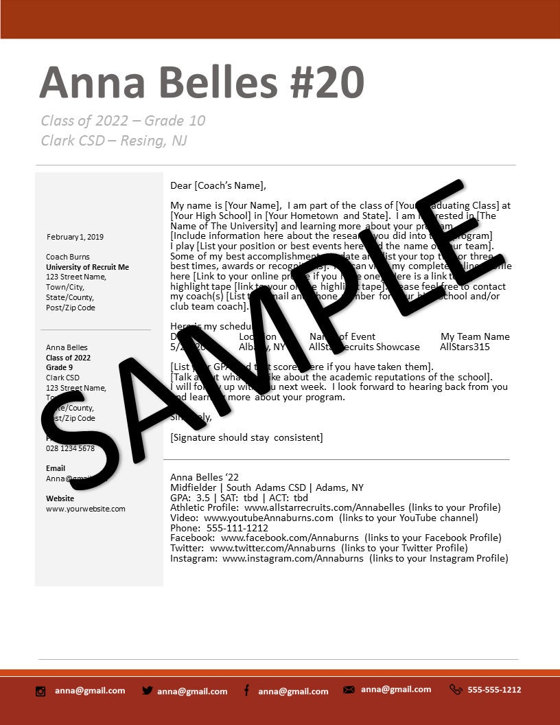 Track and Field - Athletic Profile Deluxe Template - the Crimson - Etsy