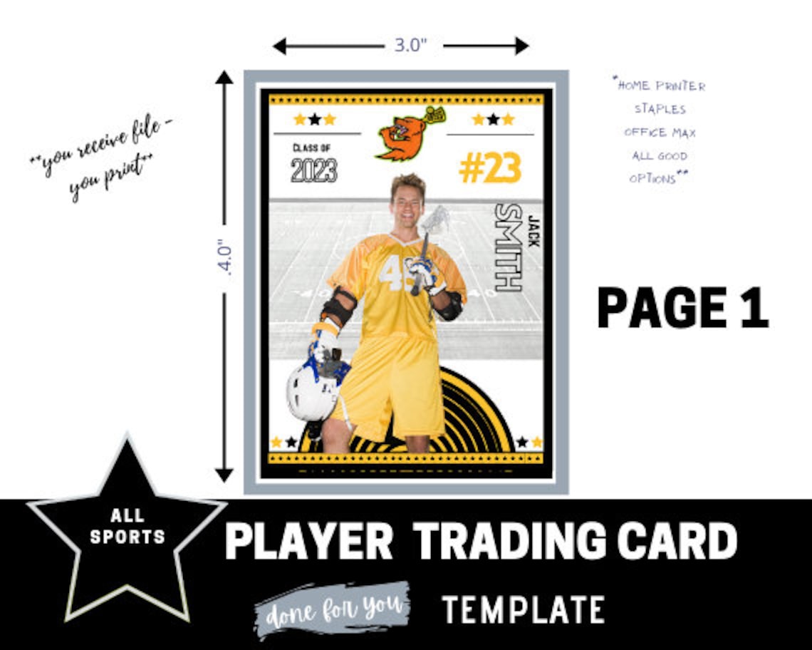 Player Trading Card | DONE FOR YOU | Digital Player Card - Any Sport ...