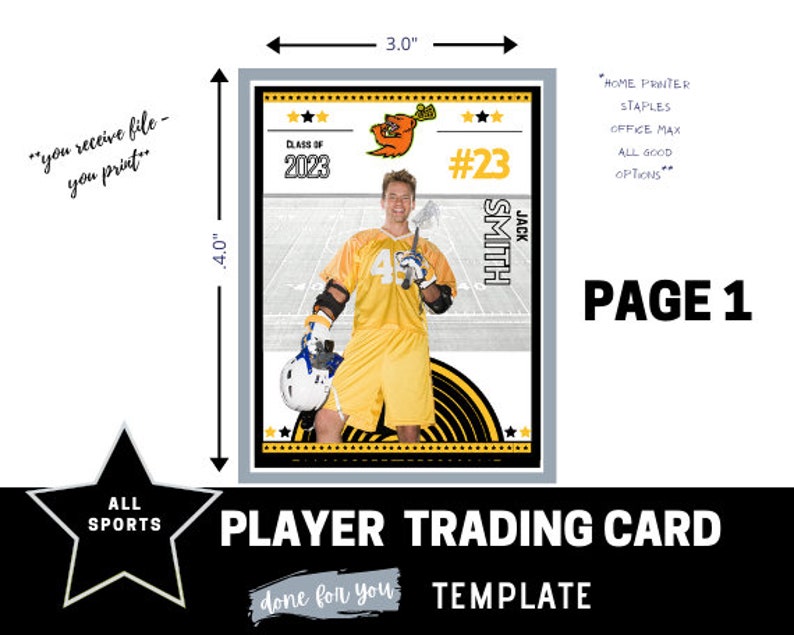 Player Trading Card | DONE FOR YOU | Digital Player Card - Any Sport ...