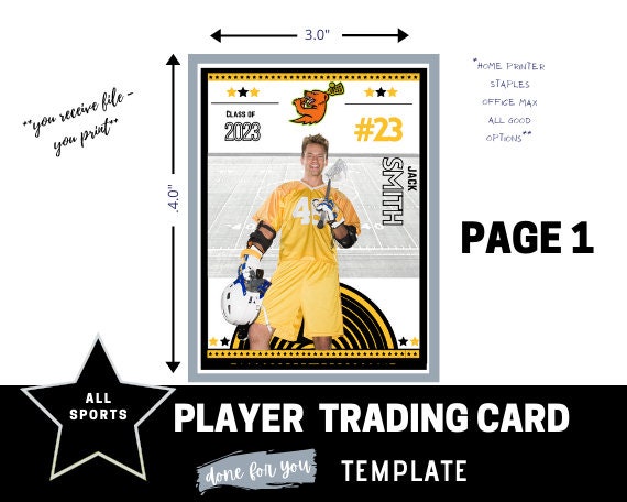 Player Trading Card | DONE FOR YOU | Digital Player Card - Any Sport ...