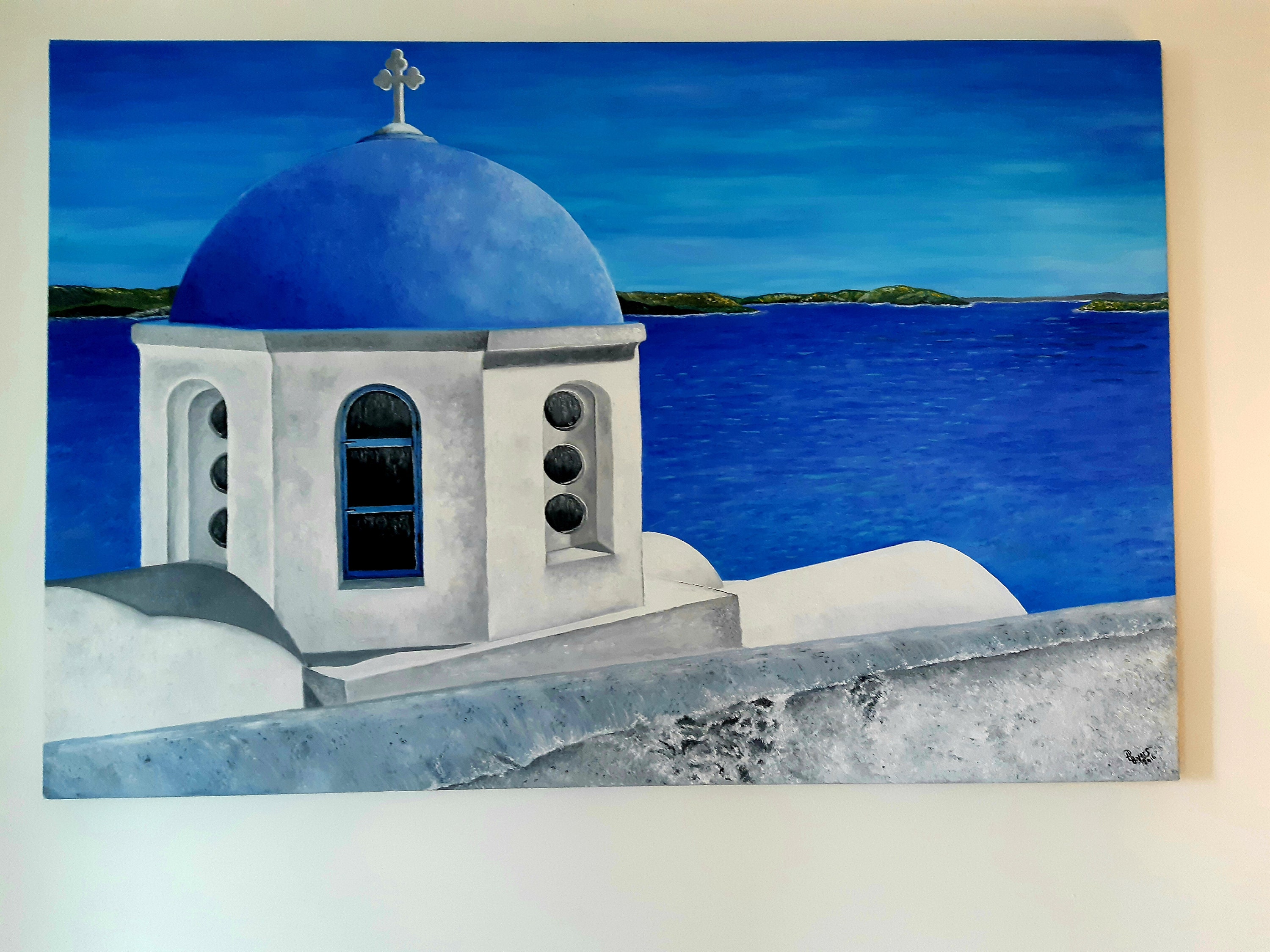 Santorini Blues, From My Art Greco Series, Depicting the Stunning Blue ...