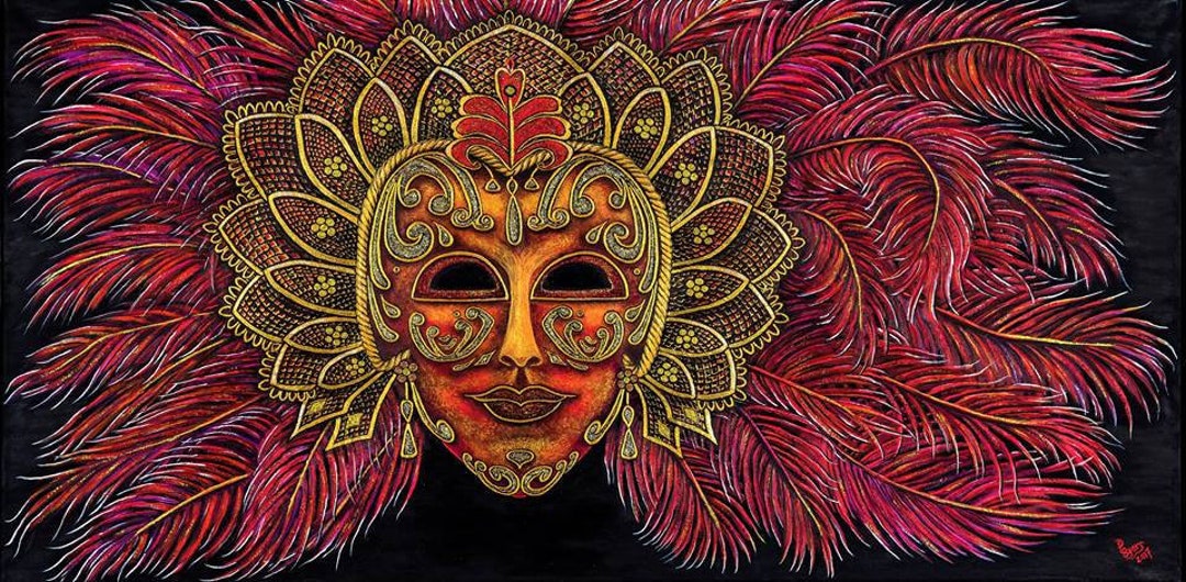 Award Winner Red in the Face From the Venetians Series, Original Oils ...