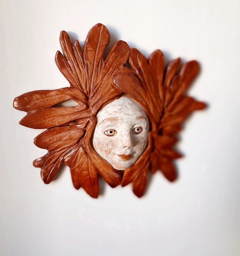 Original Handmade Ceramic White Red Clay Mask Portrait Face ...