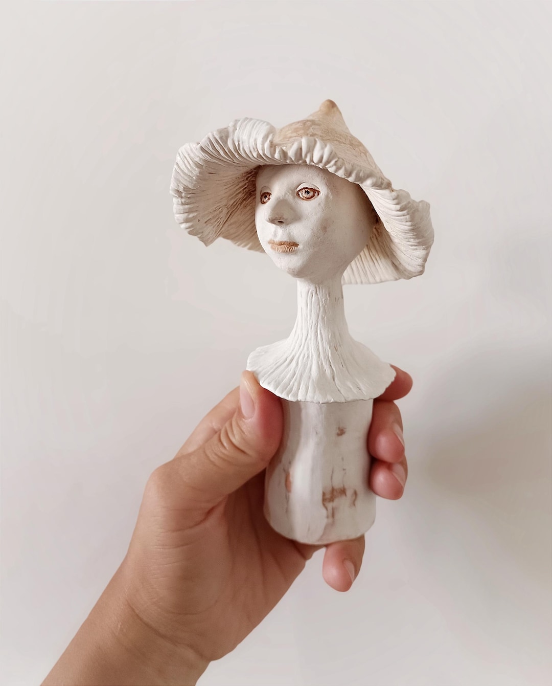White Forest Art Original Handmade Ceramic Figurine Bust Sculpture ...