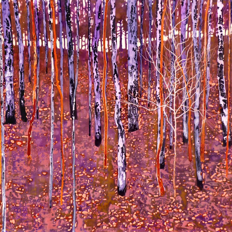 Purple Tree Painting - Etsy