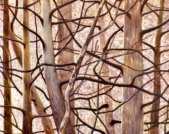 Tree Trunks Painting - Etsy