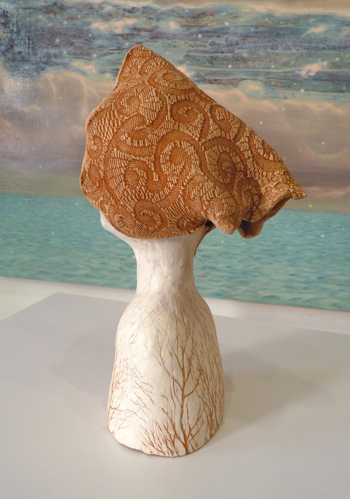 Original Handmade Ceramic Nature Forest Tree White Sculpture Portrait ...