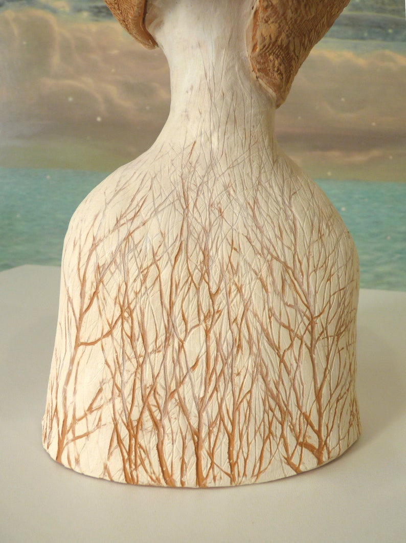 Original Handmade Ceramic Nature Forest Tree White Sculpture Portrait ...