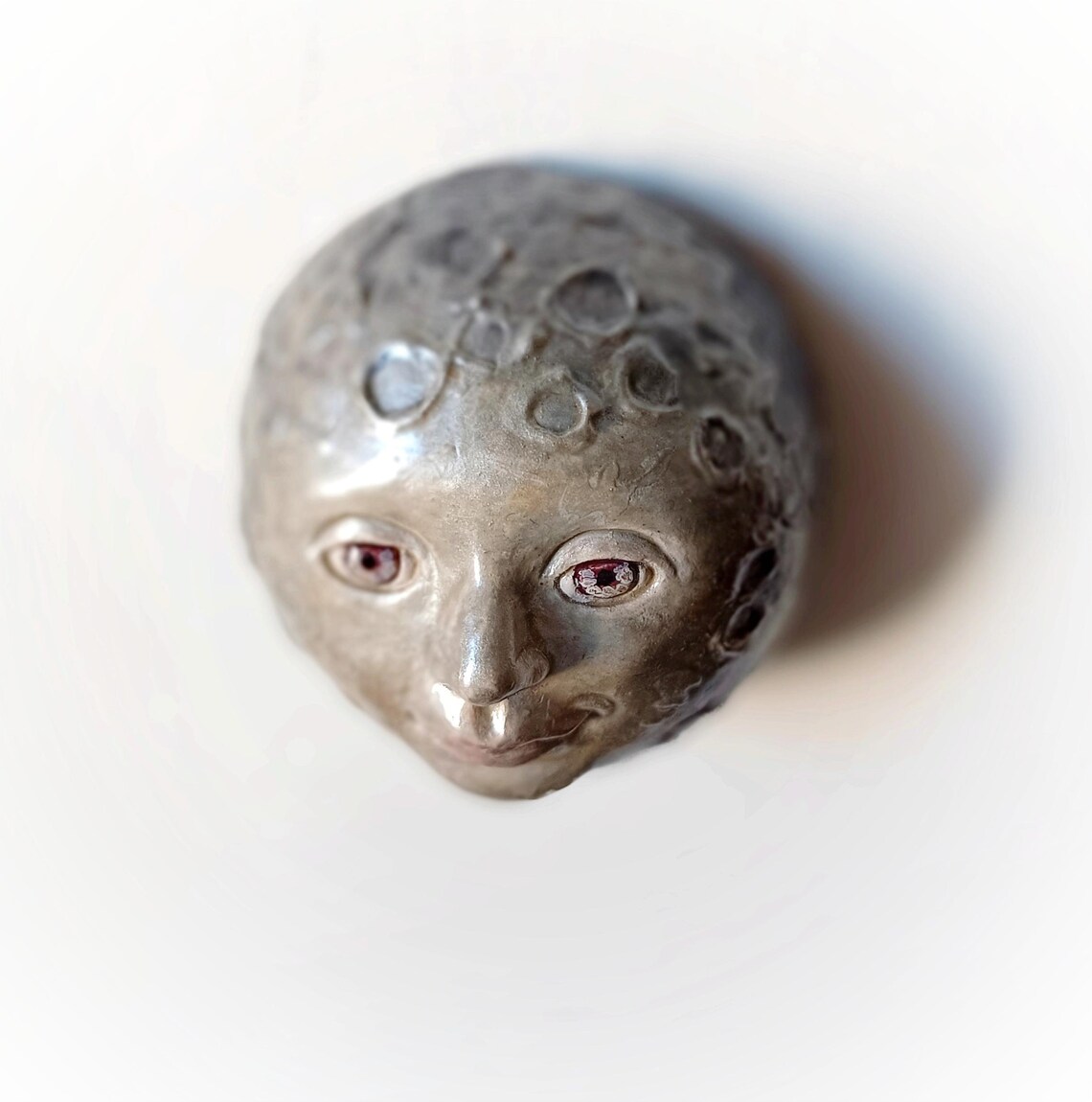 Fat Silver Moon Contemporary Wall Ar Mask Original Handmade Ceramic ...