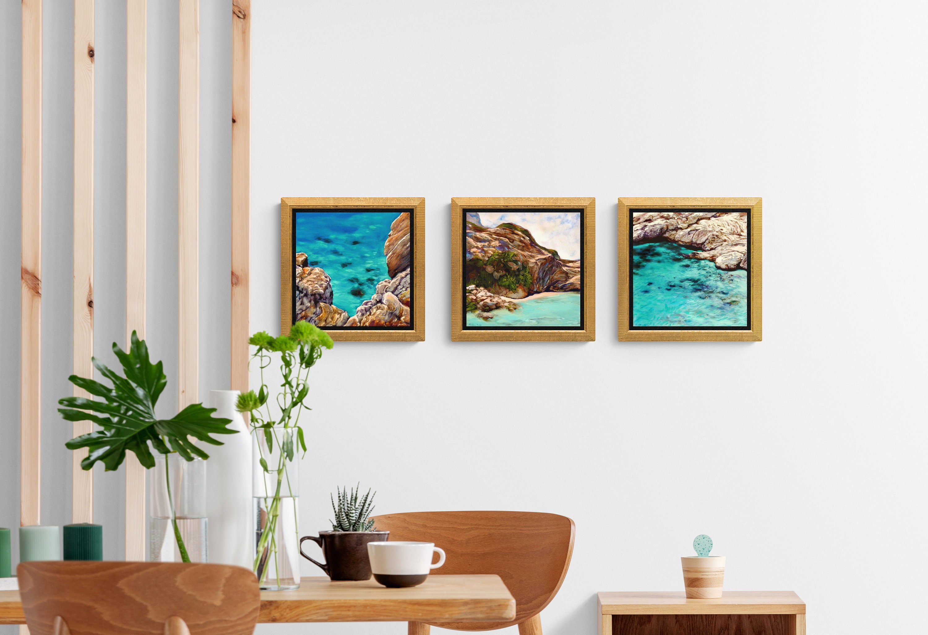 Original Painting Oil on Stretched Canvas Salento Sea Apulia Italy Seascape Fine Art Small ...