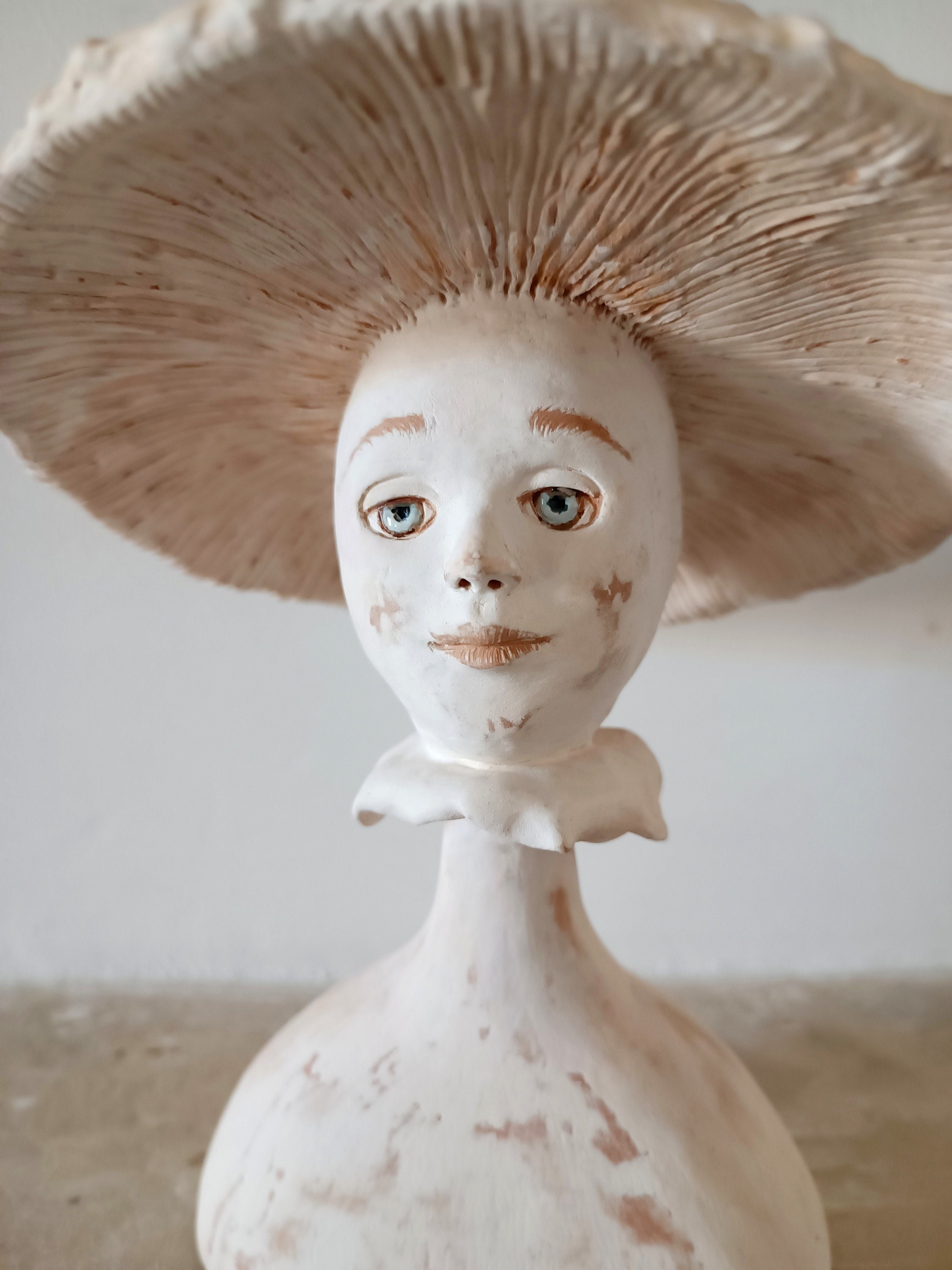 Macrolepiota Procera Original Handmade Ceramic Figurine Bust Sculpture ...