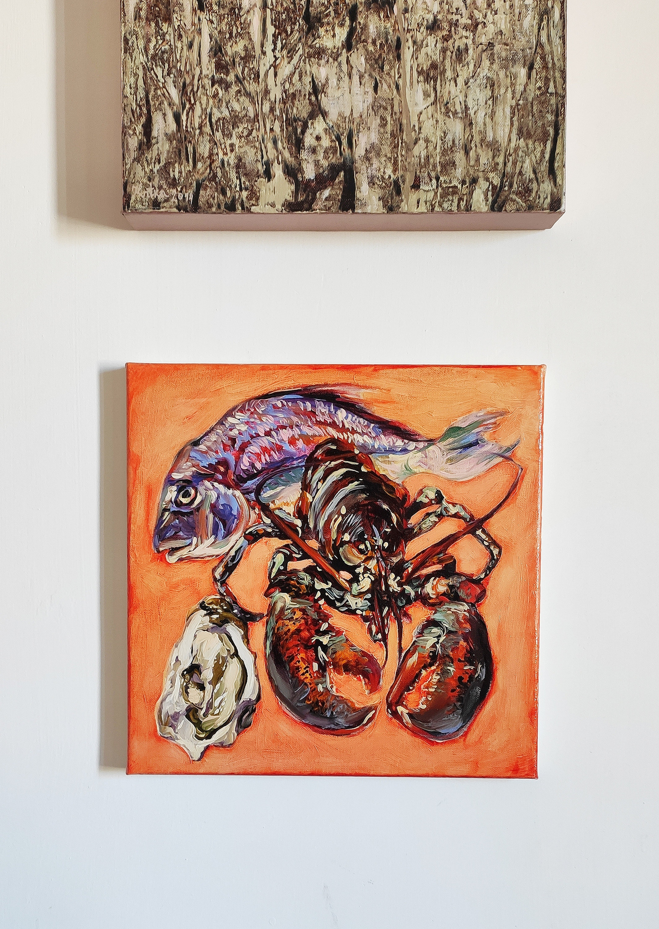 Original Painting Fish & Lobster Oil on Stretched Canvas Fine Art ...