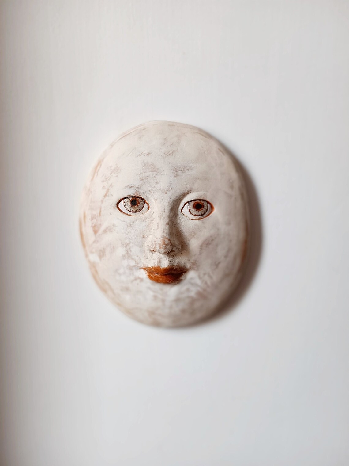 Observer Contemporary Wall Ar Mask Original Handmade Ceramic Clay ...