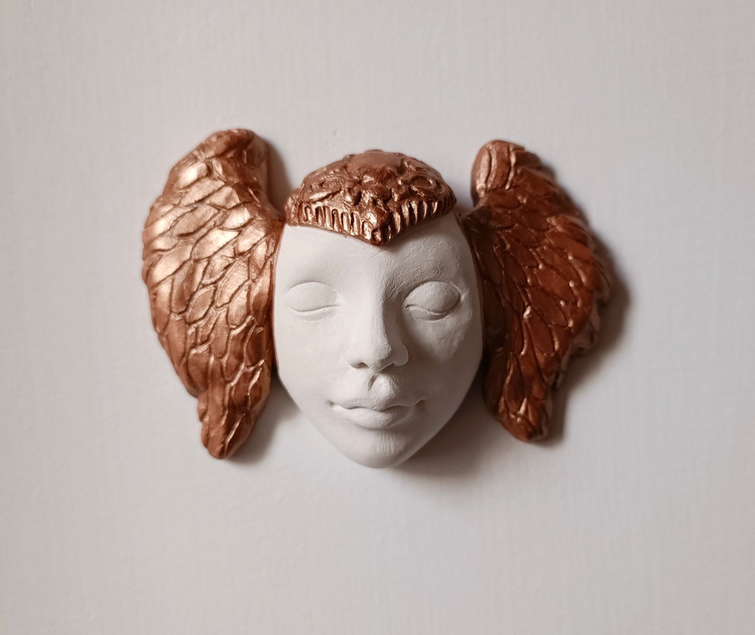Original Handmade Ceramic White House Guardian Angel Mask Sculpture ...