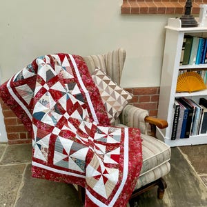 Red and Rich Pinwheel Handmade Patchwork Quilt / Throw - Etsy