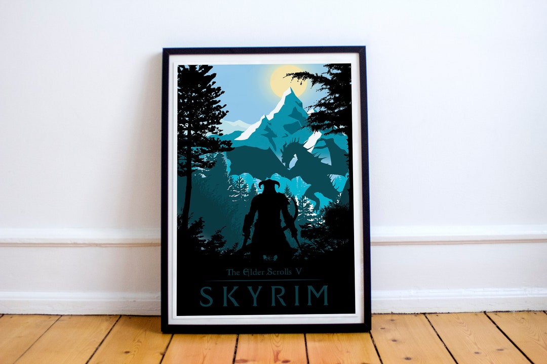 Skyrim Poster, Minimalist, Posters, Gaming Print, Gaming Poster, Video ...