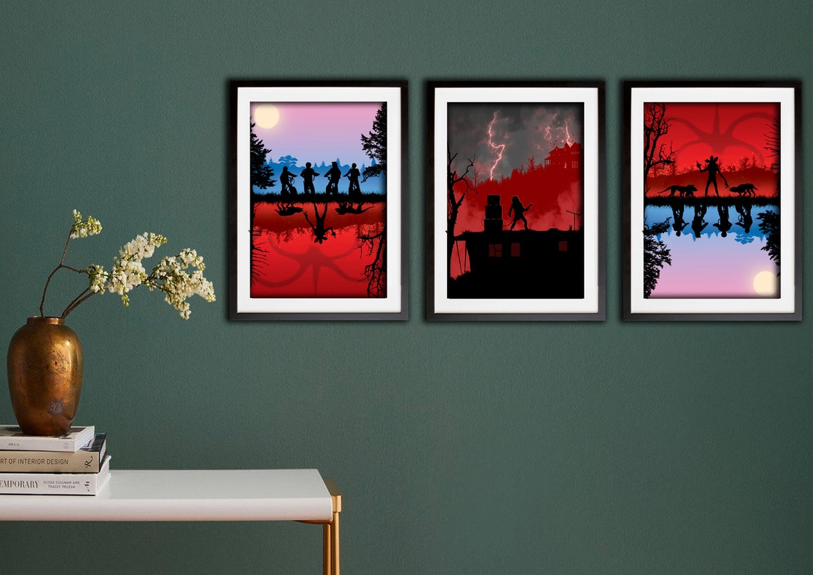 Stranger Things Art Poster, Flippers Range, Minimalist, Poster, Home ...