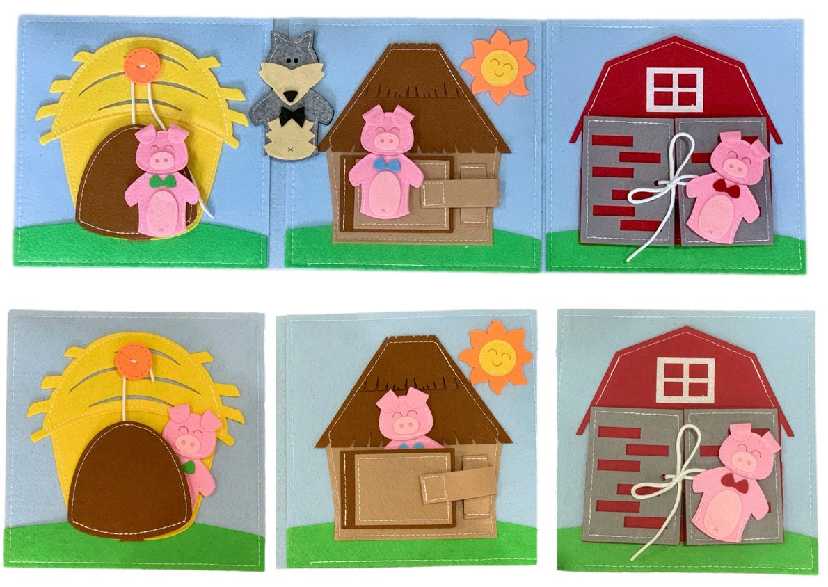 The Three Little Pigs and a Big Bad Wolf - Etsy UK