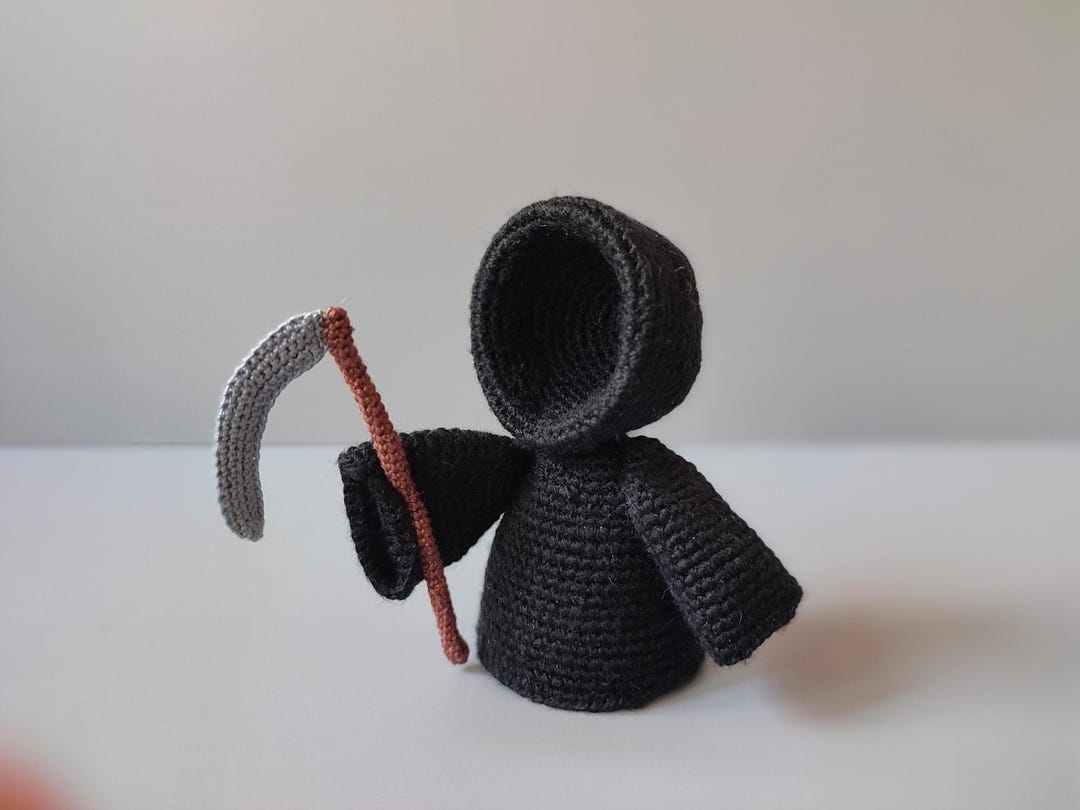 Handcrafted Crochet Grim Reaper With Scythe Halloween Décor - Etsy