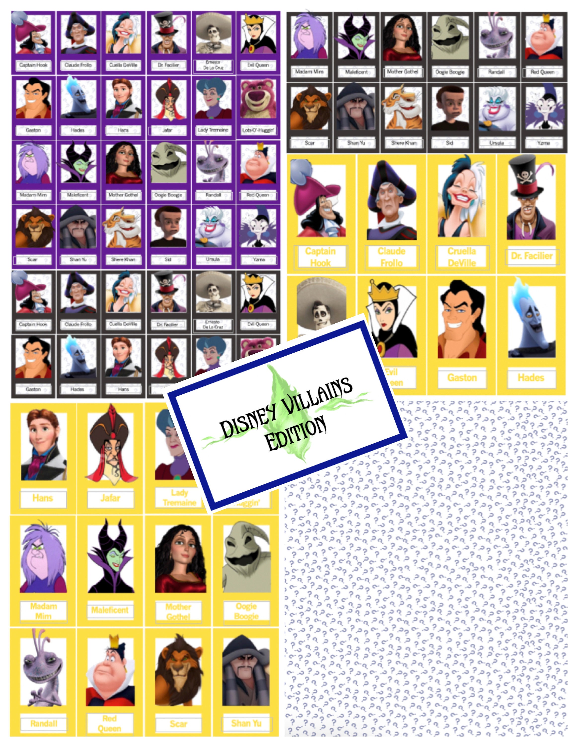 Medium Villain Themed Guess Who? PDF Download - Etsy