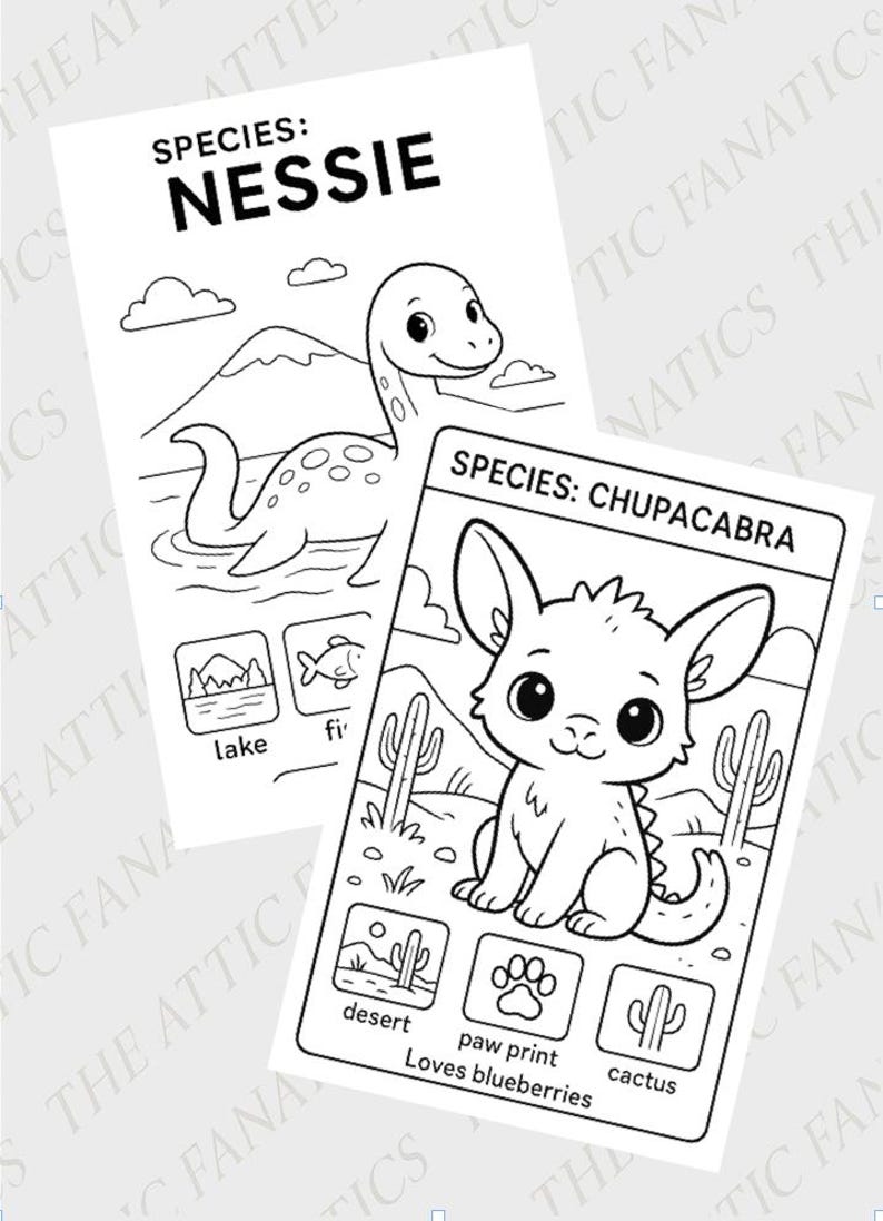 Kids Cryptid Field Guide Coloring Book – Cute Mythical Creatures ...