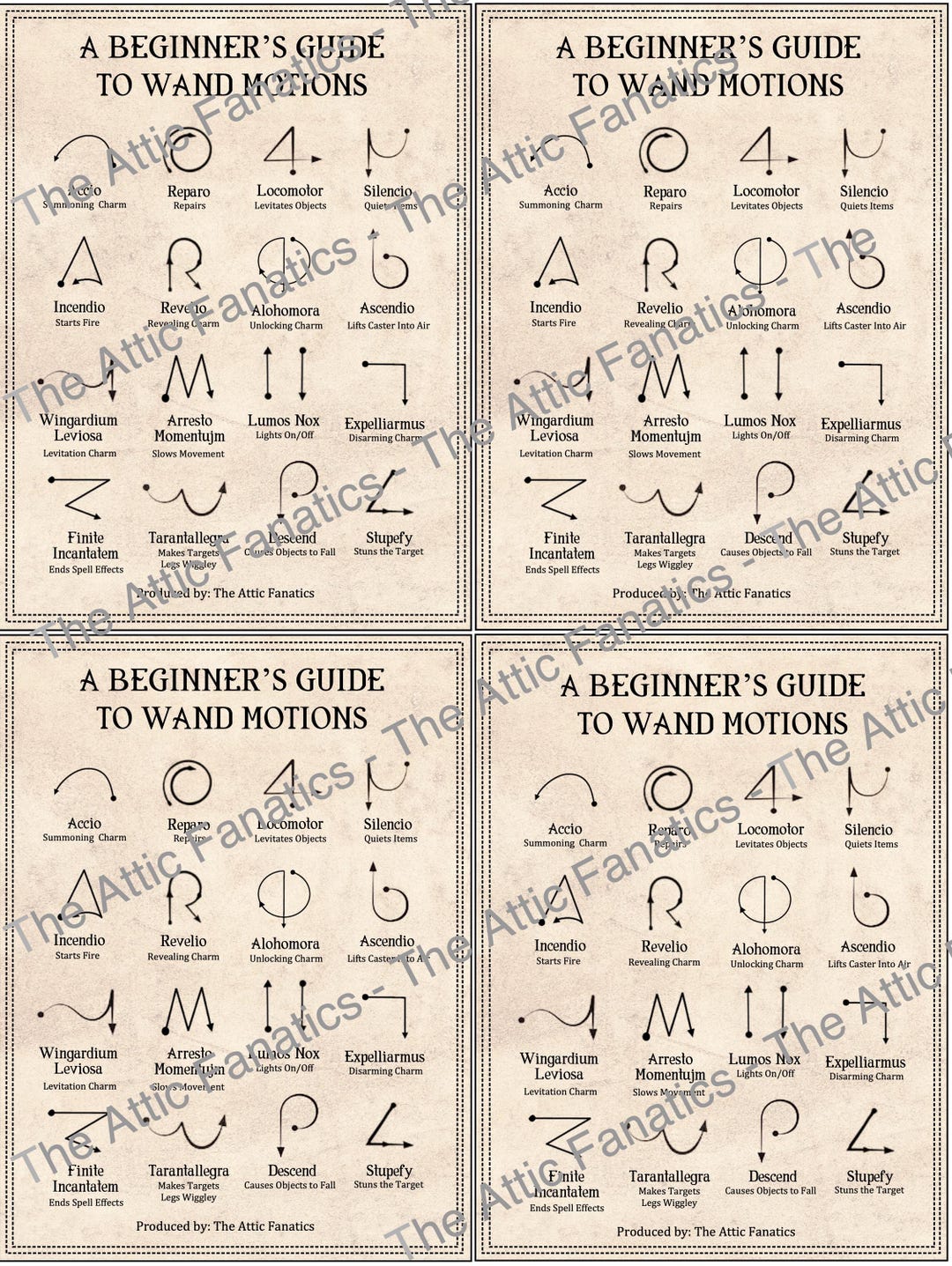 A Beginner's Guide to Wand Motion Printable (4 per Sheet) - Etsy
