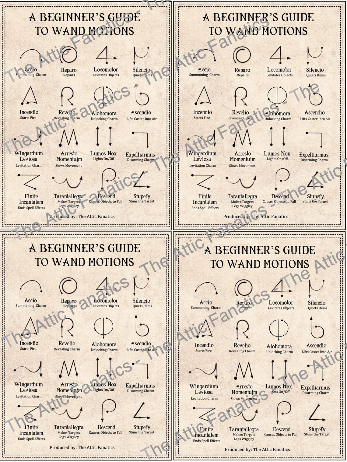 A Beginner's Guide to Wand Motion Printable (4 per Sheet) - Etsy