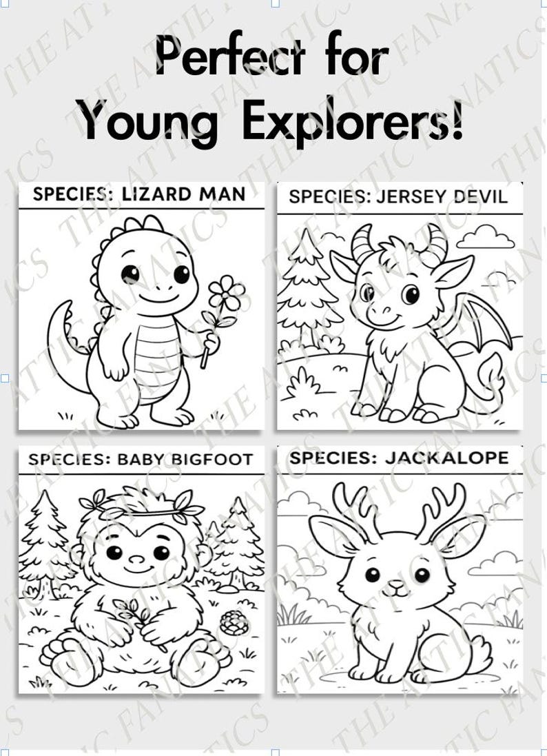 Kids Cryptid Field Guide Coloring Book – Cute Mythical Creatures ...