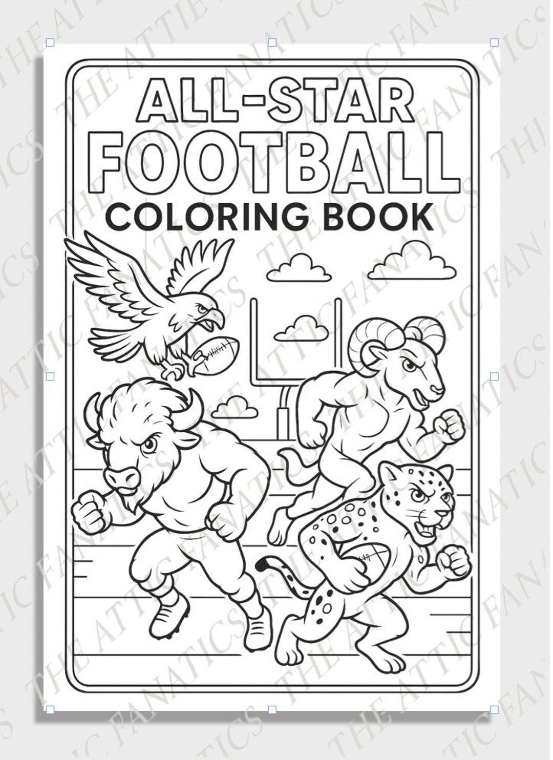 Pro Football States All-star Football Coloring Book - Etsy