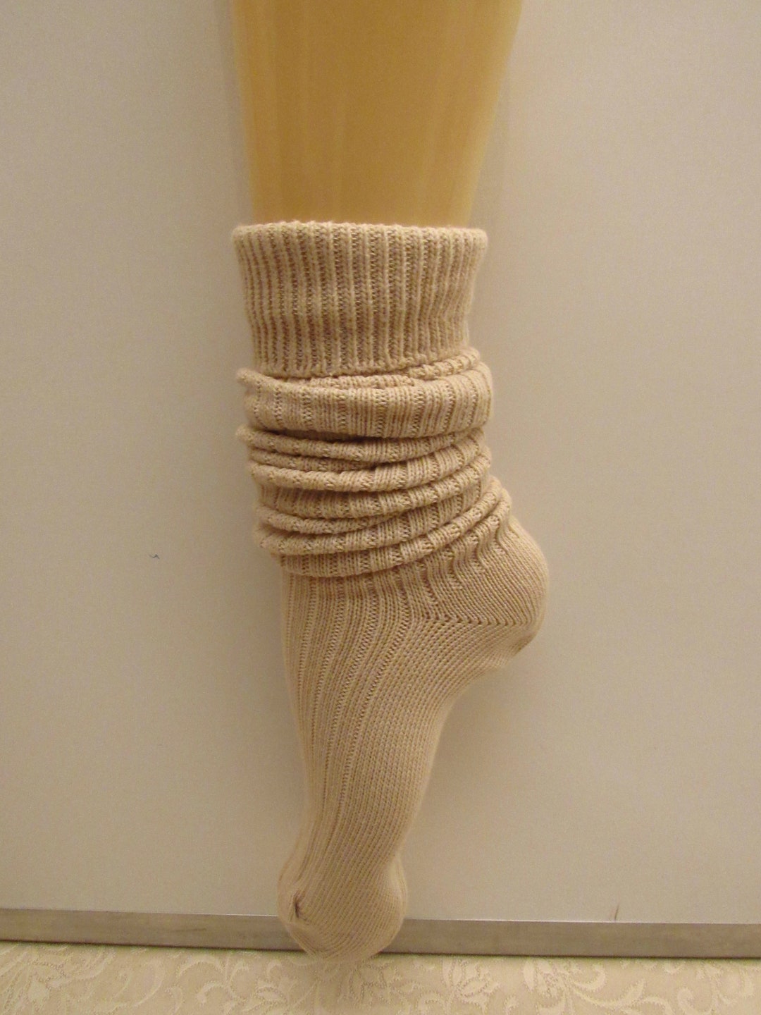 2 X Pairs Pack of Super Slouch Socks Beige or Grey Adults 6-11 - Etsy