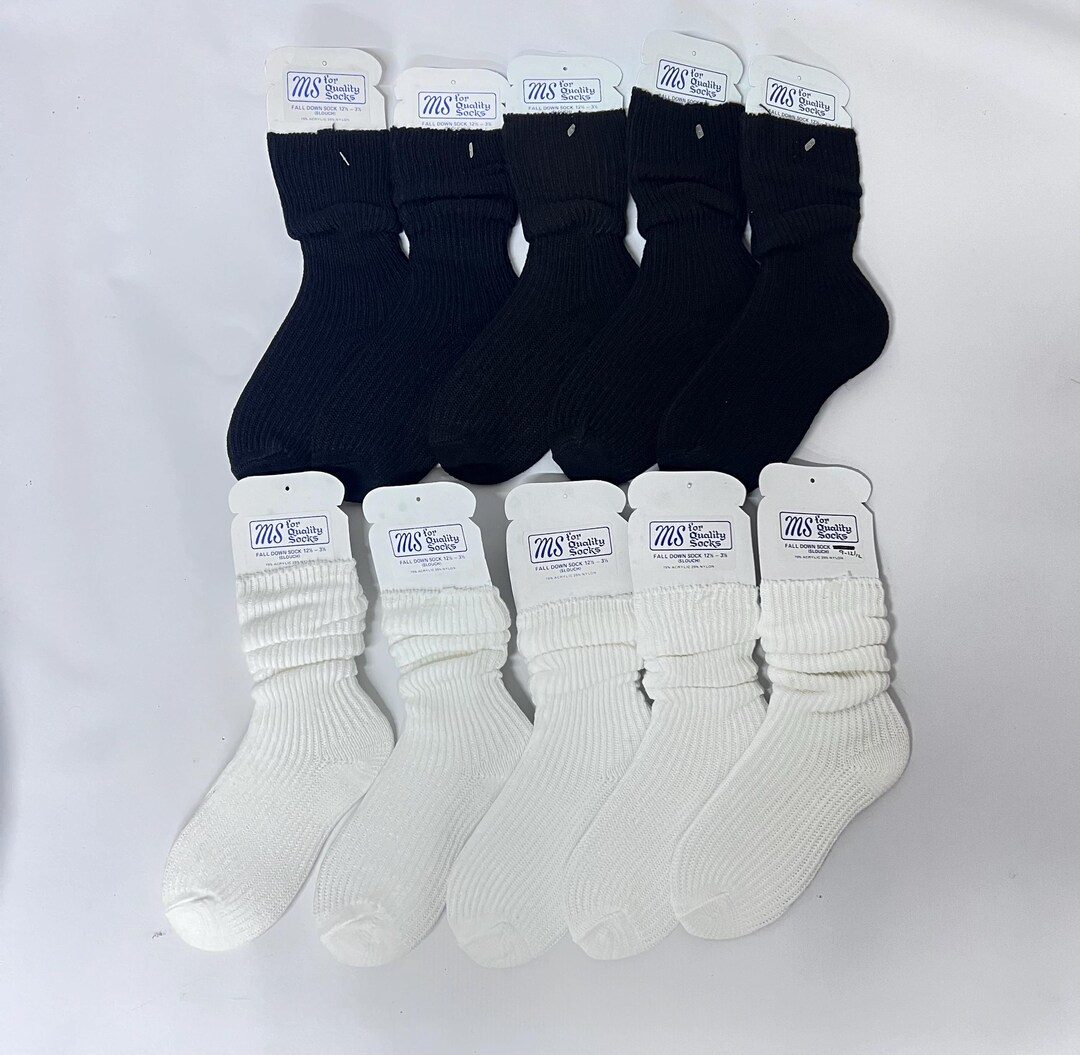 5 Pairs of Slouch Socks Black or White Aerobic Gym Dance Fitness - Etsy