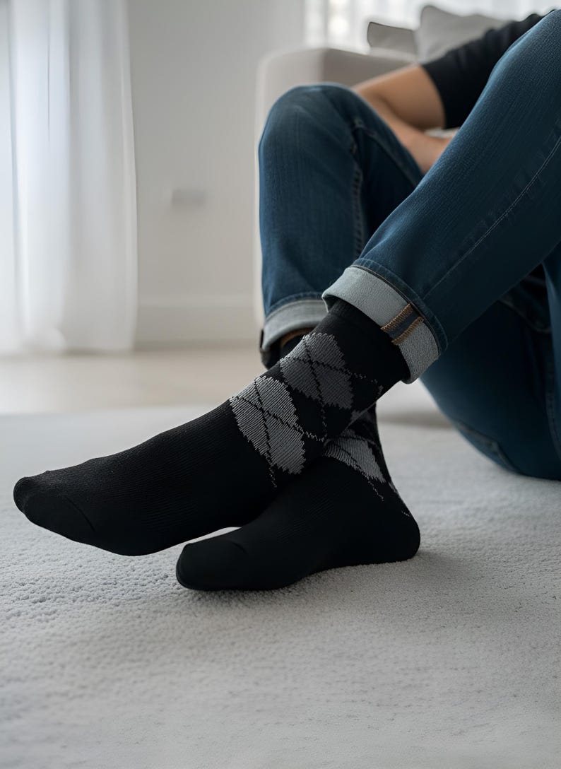 Mens Argyle Diamond Pattern Socks 6-11 Shoe Size - Etsy