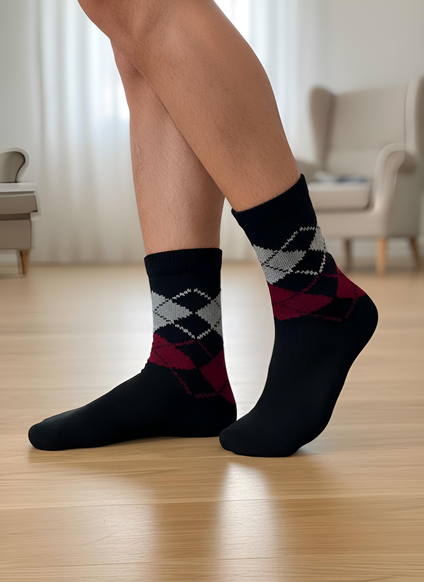 Mens Argyle Diamond Pattern Socks 6-11 Shoe Size - Etsy