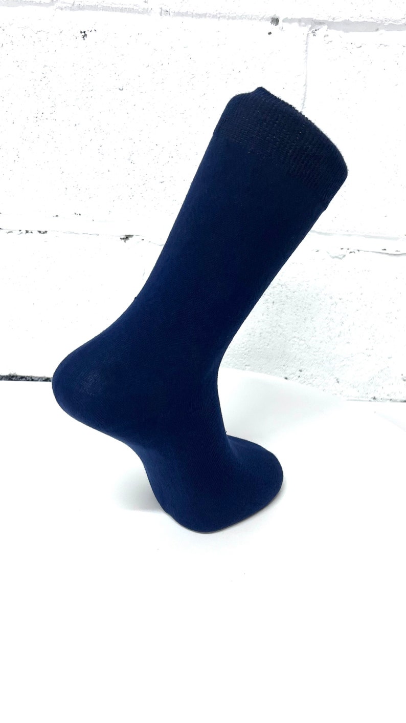 12 Pairs Plain Navy Blue Luxury Men Socks Uk 6-11 Shoe Size Loose Ankle ...